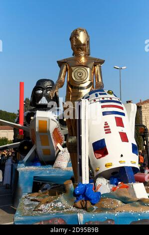 ADRO - MARCH 6 : the parade of carnival floats in papier-mache March 6 ...