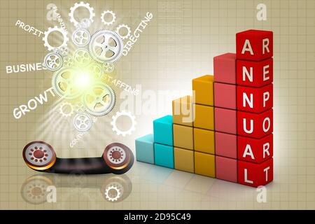 Colorful Annual report graph Stock Photo - Alamy