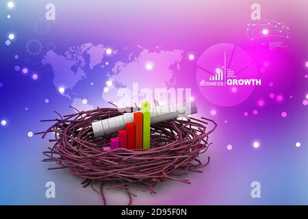 Business chart an graph on nest Stock Photo - Alamy
