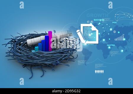 Business chart an graph on nest Stock Photo - Alamy