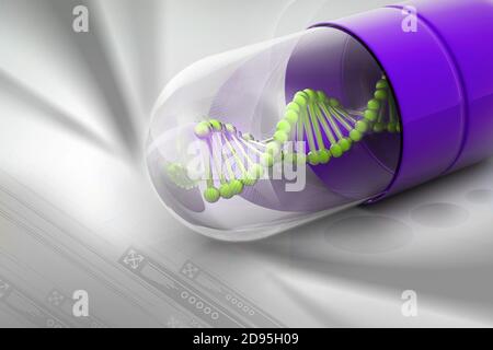 Dna in pill Stock Photo - Alamy