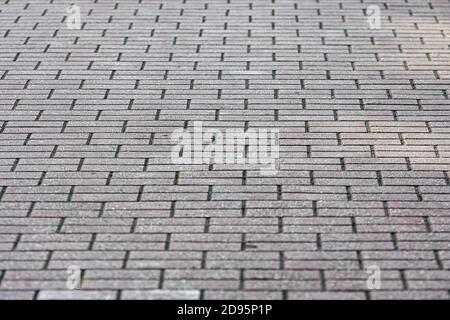 Perspective View of Monotone Gray Brick Stone Street Road. Sidewalk ...