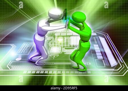 Strong defence. two person having on the fight Stock Photo - Alamy