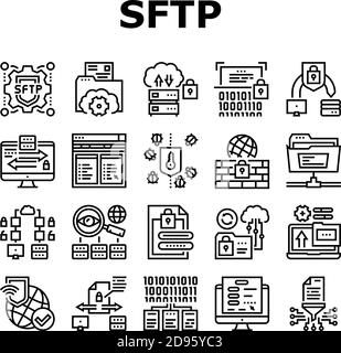 Ssh, Sftp File Transfer Protocol Onboarding Icons Set Vector Stock Vector Image & Art - Alamy