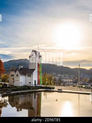 Autumn colours at the Skansen area in Bergen, Western Norway Stock ...