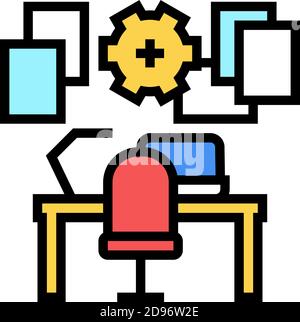 workplace organisation color icon vector illustration sign Stock Vector ...