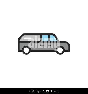 Hearse car color line icon. Isolated vector element Stock Vector Image ...
