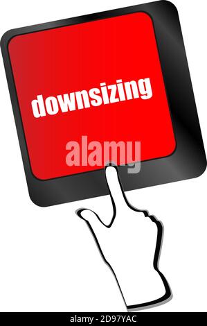 icon with downsizing word on computer keyboard key Stock Photo - Alamy