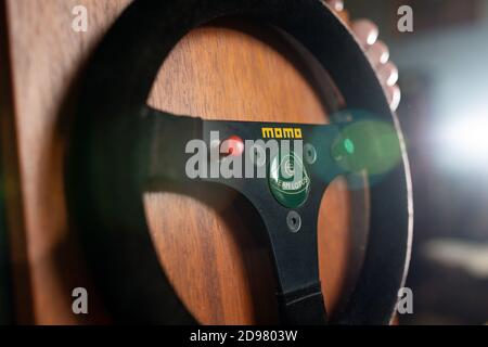 A steering wheel used by F1 legend Aryton Senna which is coming up for ...