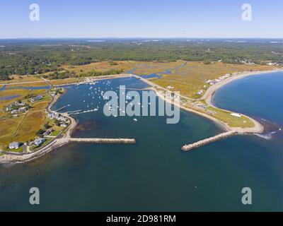 Rye Harbor aerial view in Rye Harbor State Park in town of Rye, New ...