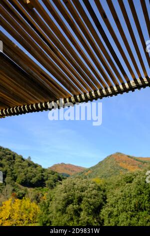 Shaded wooden terrace on a sunny Mediterranean beach Stock Photo - Alamy