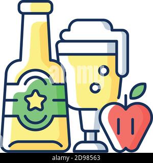 Apple cider cocktail icon cartoon vector. Glass food. Fruit drink Stock ...