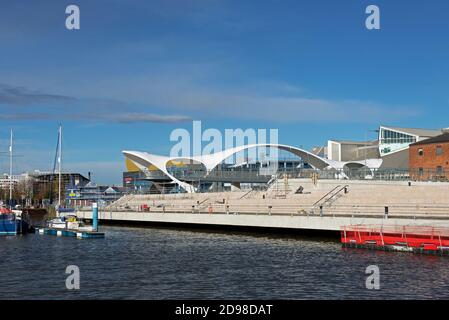 The new footbridge erected over the A63 road, to link the marina and ...