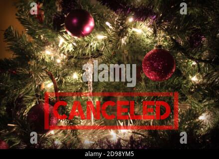 Concept of covid-19 and Christmas holidays. Happy young man in face ...