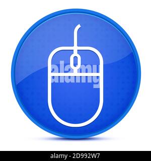 Mouse aesthetic glossy blue round button abstract illustration Stock ...