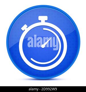 Stopwatch aesthetic glossy blue round button abstract illustration ...