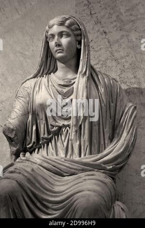 Empress Livia (58 BC-29 AD). Statue. Marble. 14-19. Paestum, Italy ...