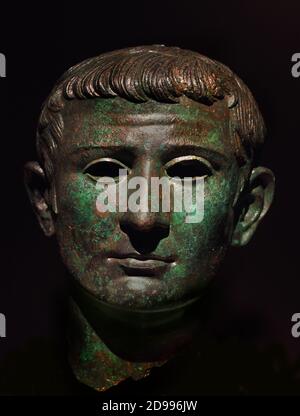 Bronze Head statue of Tiberius, Roman Emperor Stock Photo - Alamy