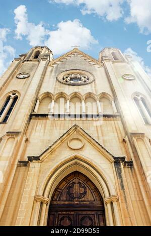 Exterior of Balluta Parish Church with blue sky in Malta Stock Photo ...