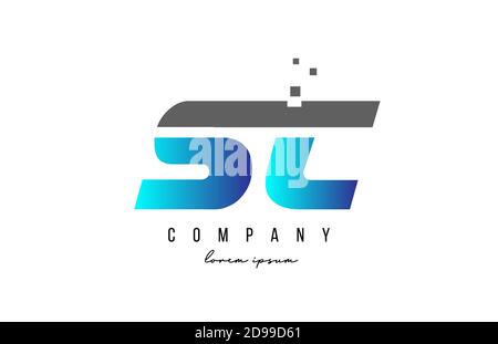 combination letter sc s c in grey red color alphabet logo icon design ...