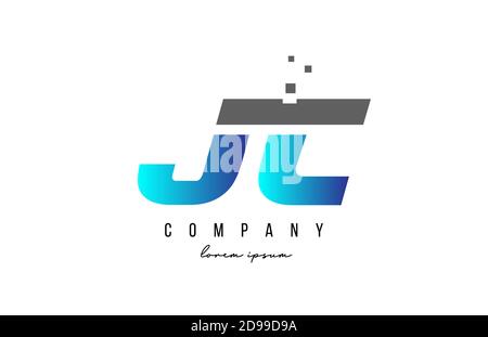 alphabet letter JC J C combination in blue and orange colors suitable ...