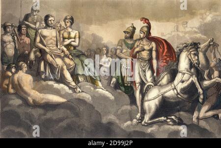 Ancient ROME : ROMULUS in heaven with MARS ( water colours by Biasioli ...