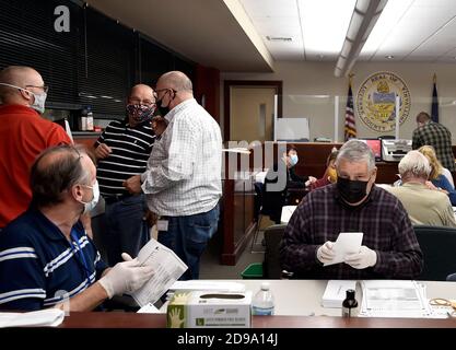 Employees sort vote-by-mail ballots from municipal elections on ...