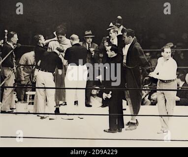 Primo Carnera (1906 - 1967), Italian heavyweight boxer, who had just ...