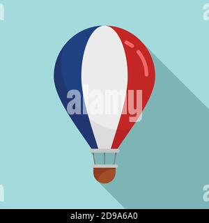 French air balloon icon. Flat illustration of french air balloon vector ...