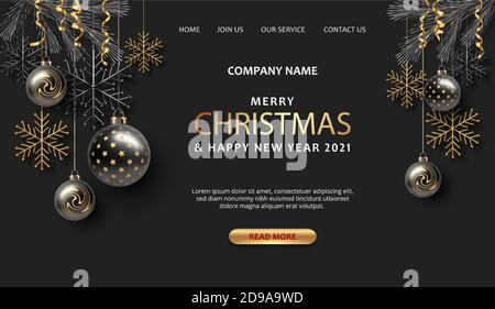 realistic new year landing page template abstract design vector ...