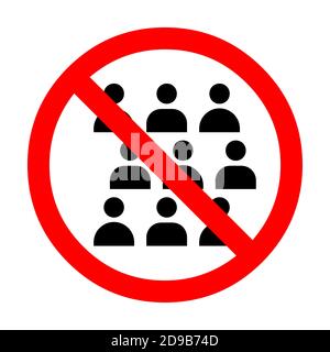No group sign. Coronavirus prevention Stock Photo - Alamy