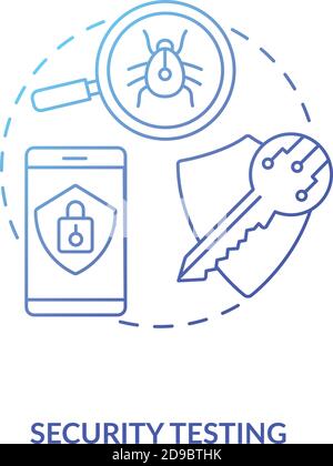 Application security testing blue gradient concept icon Stock Vector ...