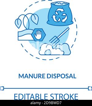 Garden manure line icon concept. Garden manure flat vector symbol, sign ...