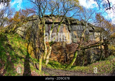 Hell Hole Rocks, Heptonstall, Calderdale, West Yorkshire Stock Photo ...