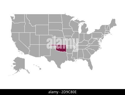 Oklahoma, state of United States of America. Diagram showing the ...