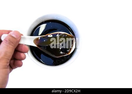 Guilinggao or turtle jelly is traditional Chinese herbal preparation ...