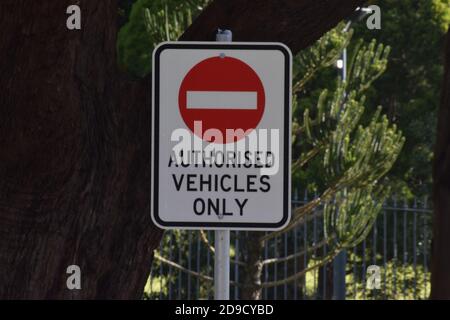 Authorised vehicles only sign Stock Photo - Alamy