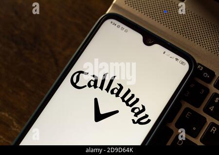In this photo illustration the Callaway Golf Company logo seen ...