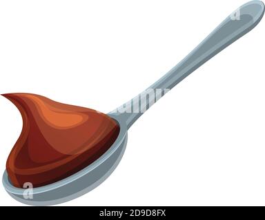 Full spoon chocolate paste icon. Cartoon of full spoon chocolate paste ...