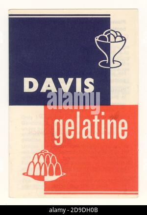 Vintage Davis Gelatine recipe leaflet, circa late 1950's, U.K Stock ...
