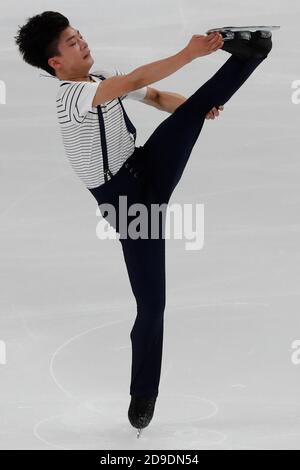 Yudong CHEN, China, during practice, at the ISU Grand Prix of Figure ...