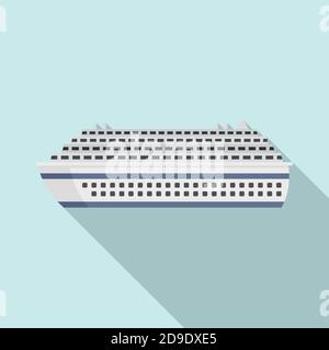 Transatlantic cruise liner icon . Flat style. Transatlantic cruise ...