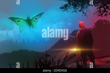 the Mothman illustration Stock Photo - Alamy