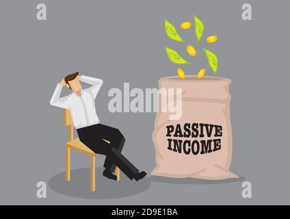 Money bag with falling gold coins and green banknotes in cartoon ...