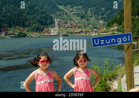 Two young Turkish girls in central Anatolia, Turkey, Asia Minor Stock ...