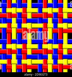 Seamless repeating pattern of woven primary colours Stock Photo - Alamy