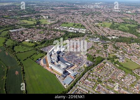 aerial view of University Hospital Coventry & Warwickshire Stock Photo ...