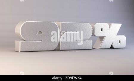 92% discount, 92 percent discount as a 3D illustration, 3D rendering ...