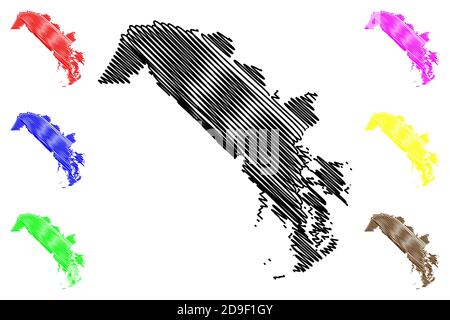 Lafourche Parish (Louisiana) outline map set Stock Vector Image & Art ...