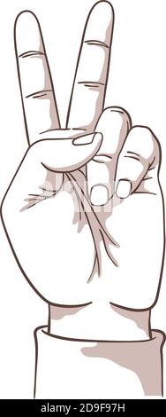 Peace Victory Hand Sign Stock Vector Image & Art - Alamy